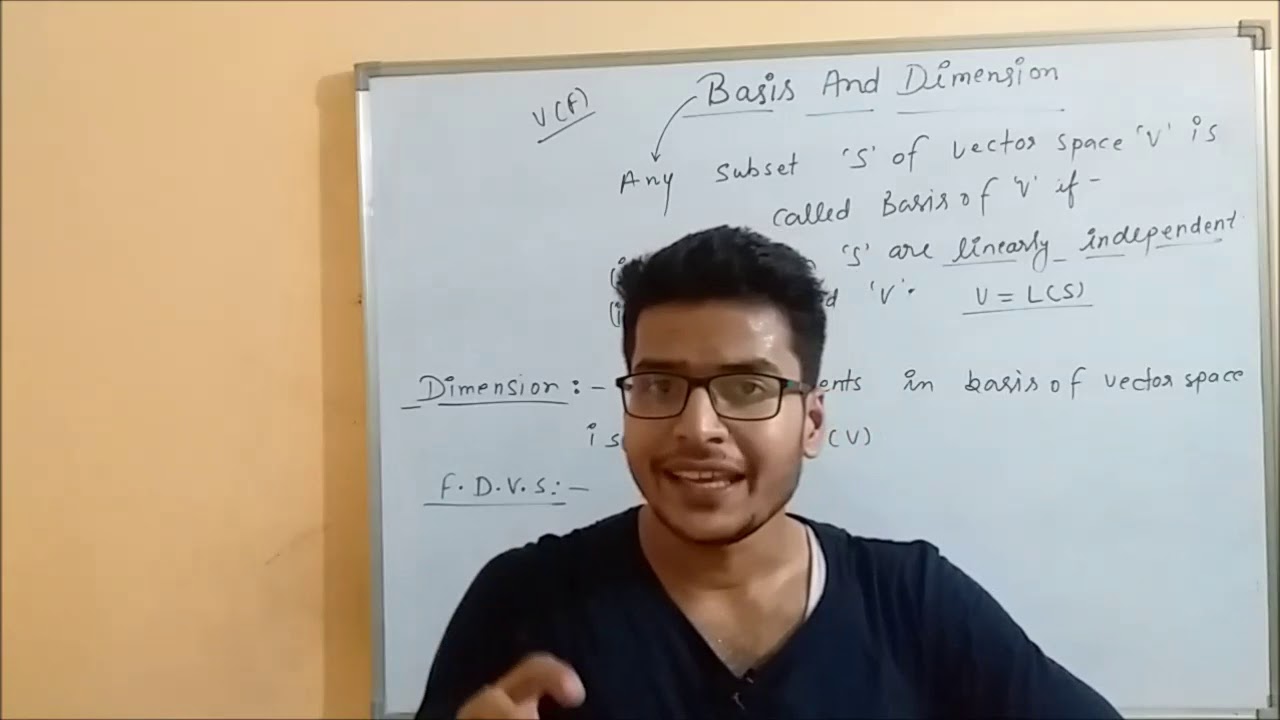 BASIS AND DIMENSION (DEFINITION AND EXAMPLE):LINEAR ALGEBRA - YouTube