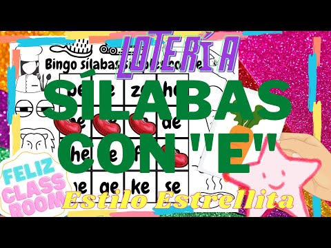 Lotería sílabas simples con la vocal E, estilo Estrellita ¿Cómo enseñar a un niño a leer sílabas?