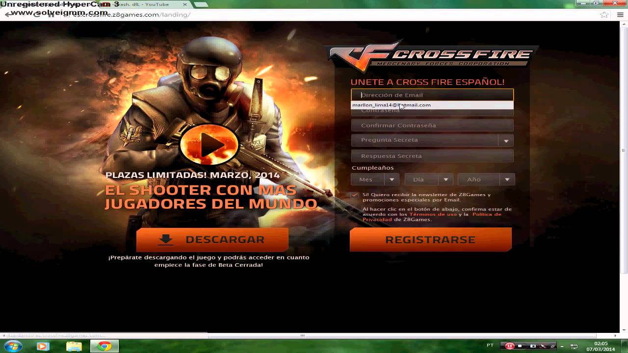 Como criar conta no Crossfire ES - YouTube