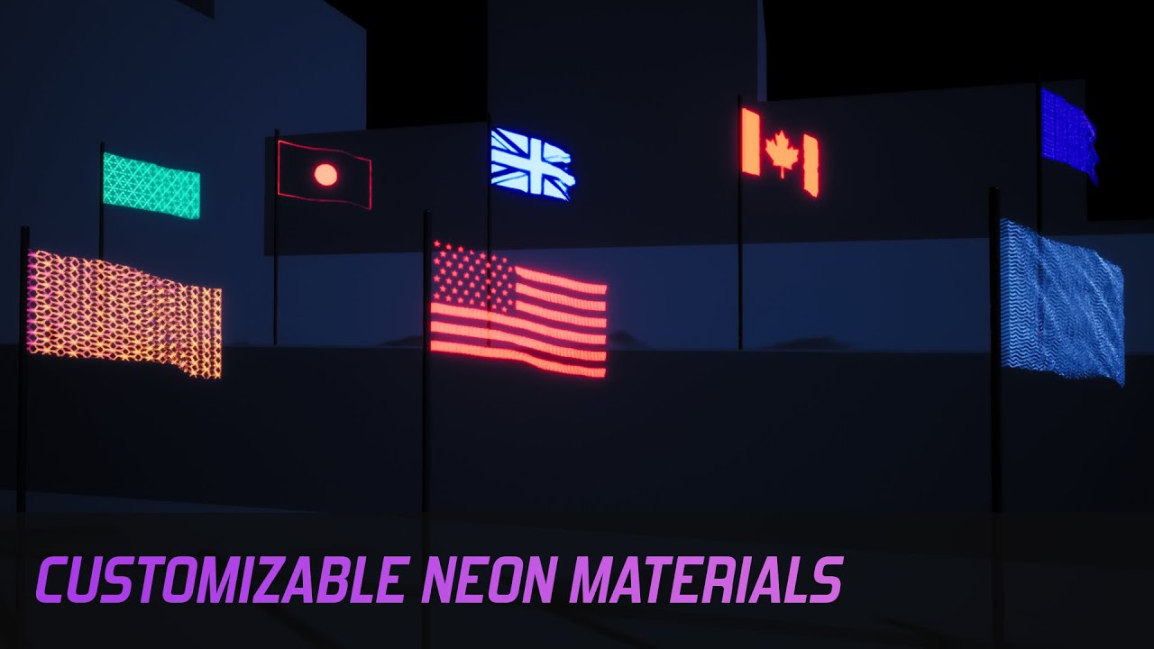 Unreal Engine Marketplace - Neon Materials Overview (1.0) - YouTube