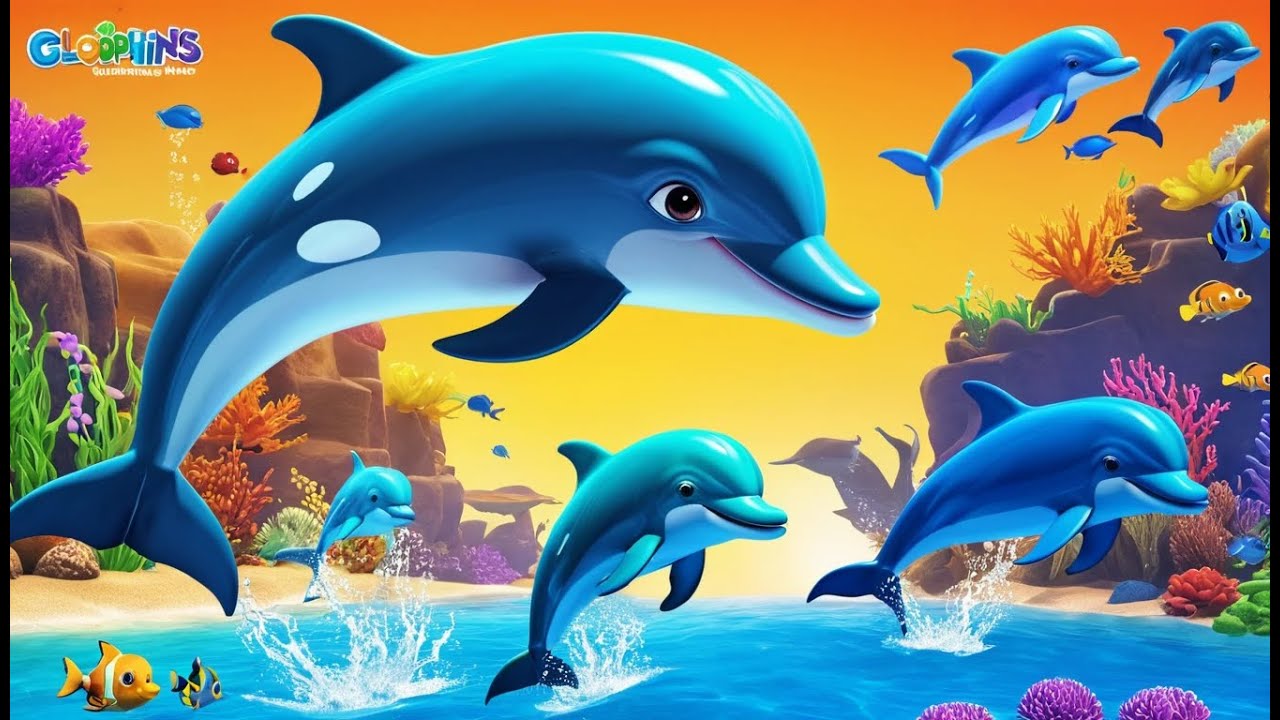 Colorful Dolphins Dancing 🐬🌈 | 3D Animated Nursery Rhyme for Kids - YouTube