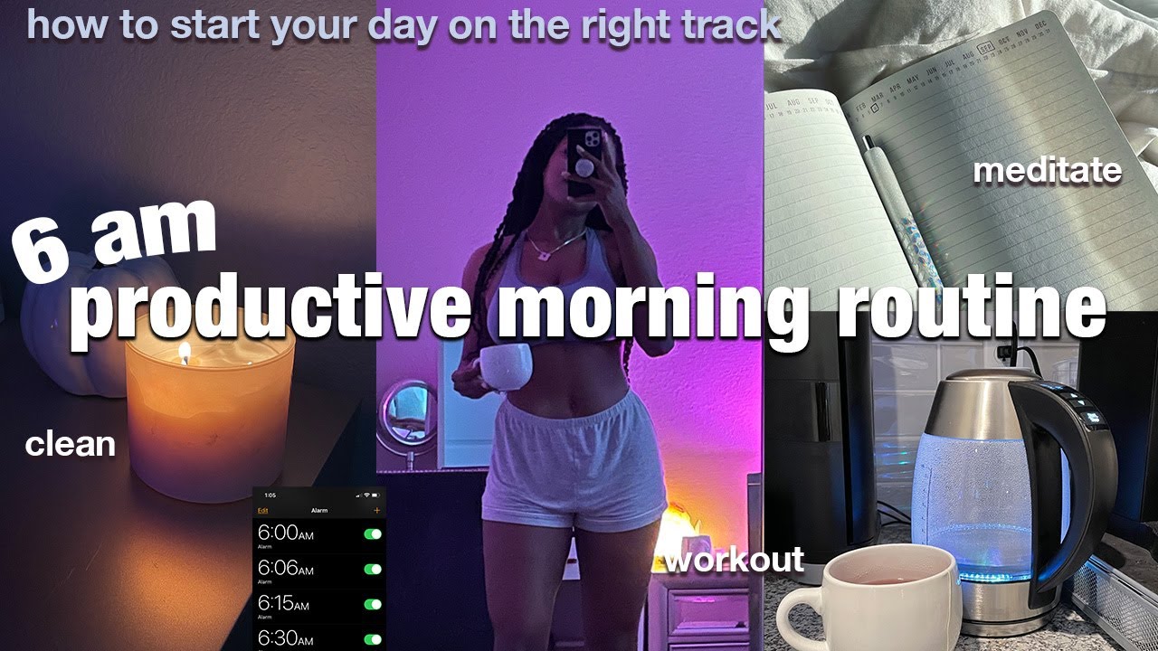 6 AM PRODUCTIVE MORNING ROUTINE 🕯️🍂 | meditation, workout, cleaning ...