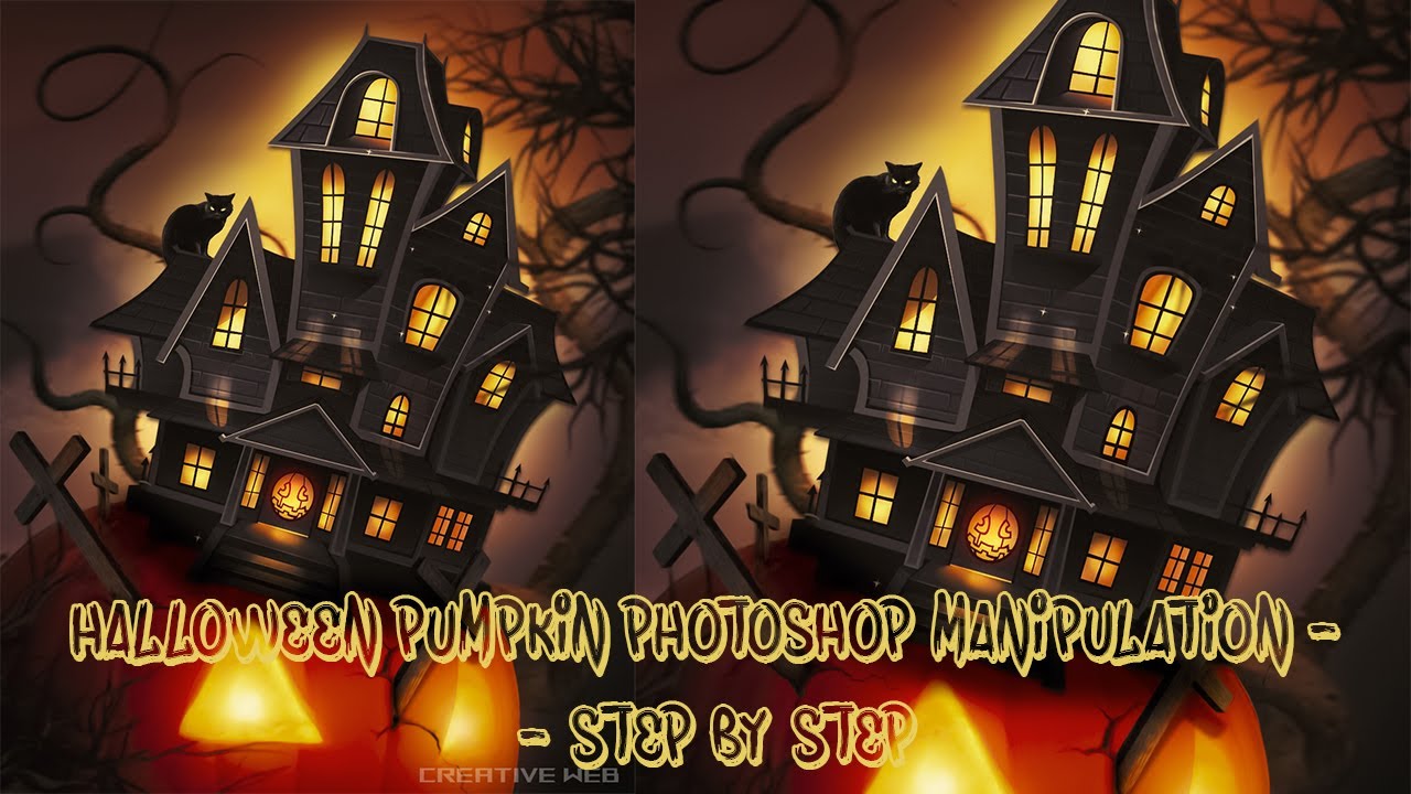 HALLOWEEN PUMPKIN PHOTOSHOP MANIPULATION - STEP BY STEP - YouTube