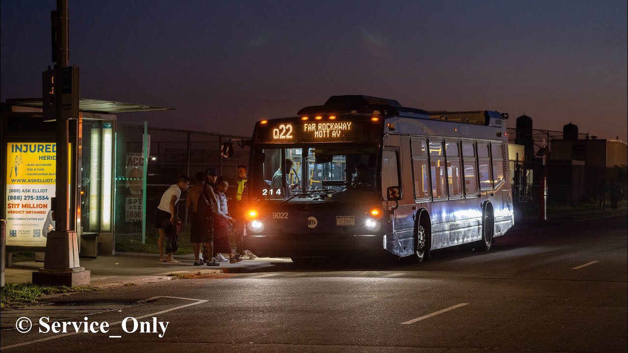 Far Rock and Roxbury Bound Q22 Buses Along Rockaway Park Beach (Before ...