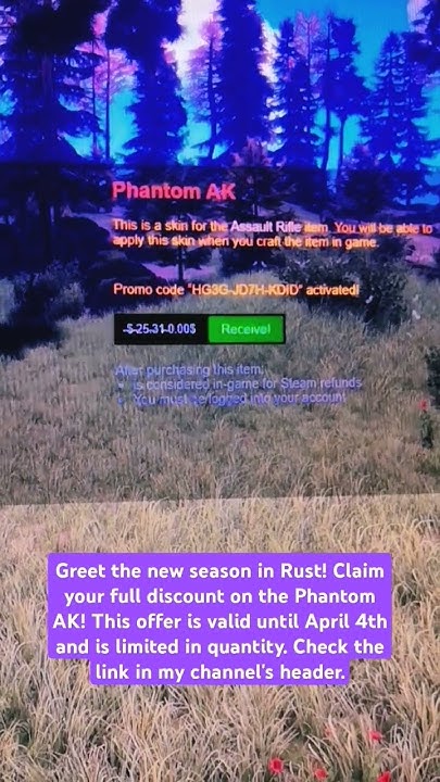 RUST: FREE PHANTOM AK⁉️🤯 #rustclips #rustskins #rustgame #rustraid #rustpvp #cs2moments # ...