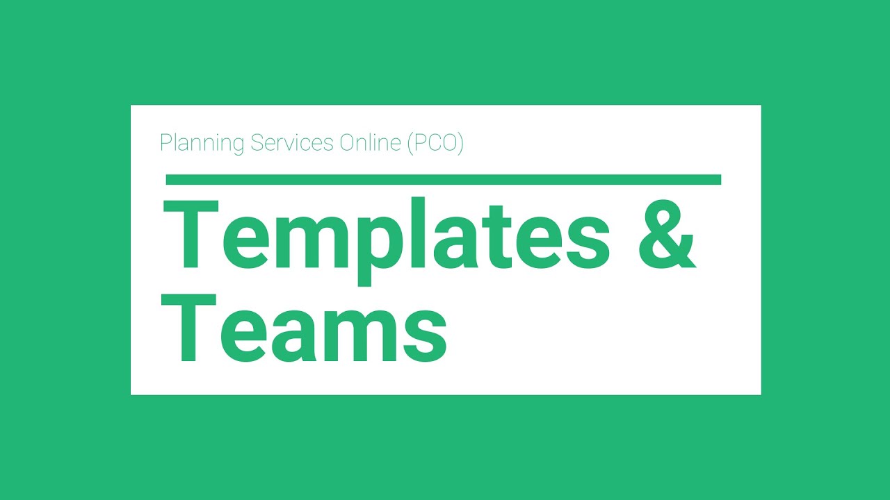 Ministry Leaders ONLY PCO - Templates and Teams - YouTube