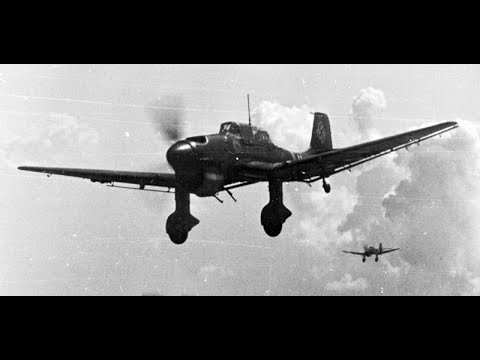 Ju 87 Stuka attacking enemy positions in North Africa (1942)(Colour ...