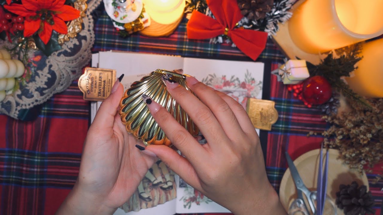 ASMR | Decorating My vintage Diary | Christmas time ☃️ scrapbooking ...