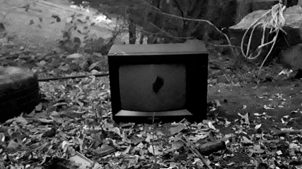 smashing a crt television big explosion - YouTube
