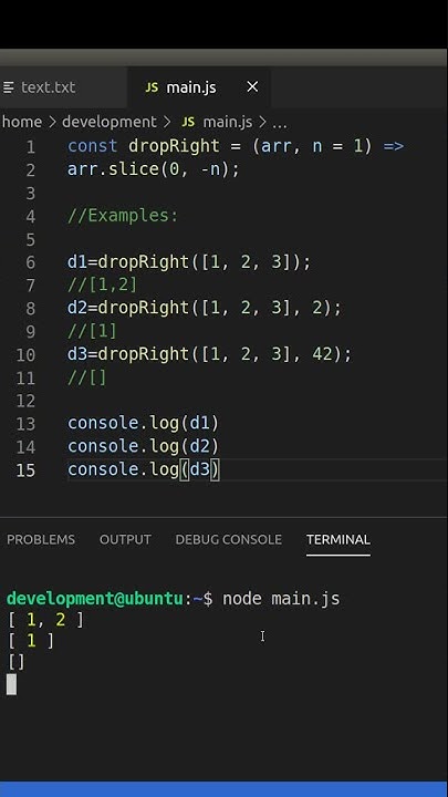 Returns a new array with n elements removed from the right in JavaScript #Shorts - YouTube