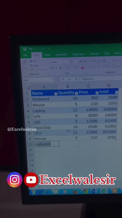 Excel me data ko table ma convert Karen ke benifits #excelwalesir #excel #ytshortsvideo # ...