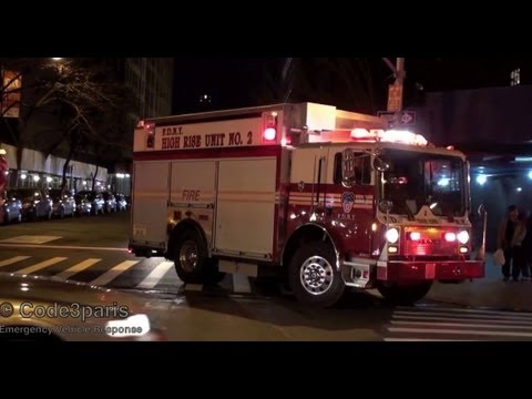 FDNY Engine 39 + High Rise Unit No. 2 + EMS 997 + Battalion 7 Arriving ...
