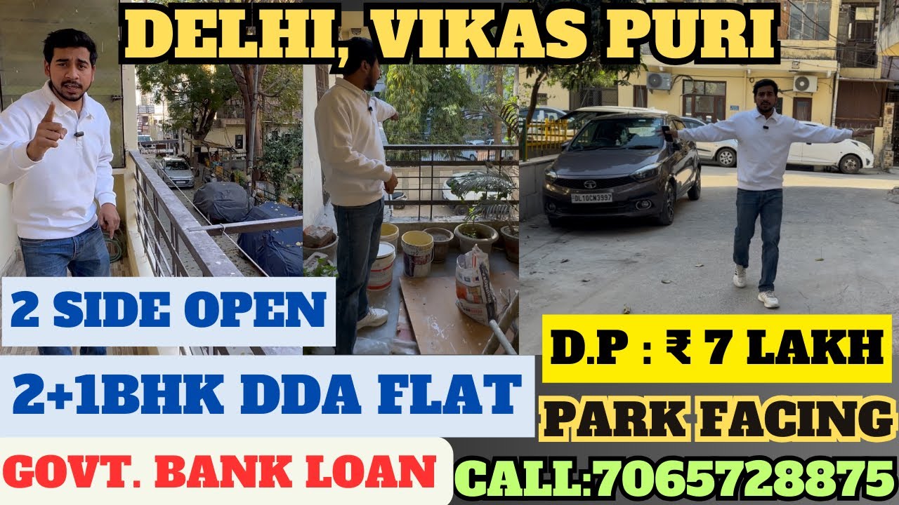 Delhi, Vikas puri , 2+1bhk DDA flat 2 side open , park facing property ...
