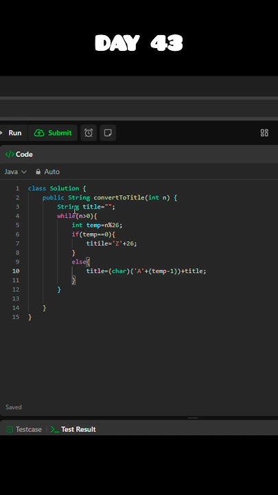 Leetcode 168 Excel Sheet Column Title 100daysofcode Leetcodechallenge Javaprogramming Youtube 