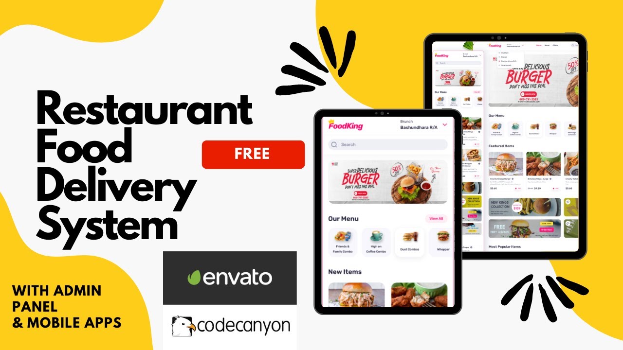 Giveaway🚨Free Restaurant Food Delivery System with Admin Panel | Free Codecanyon project # ...