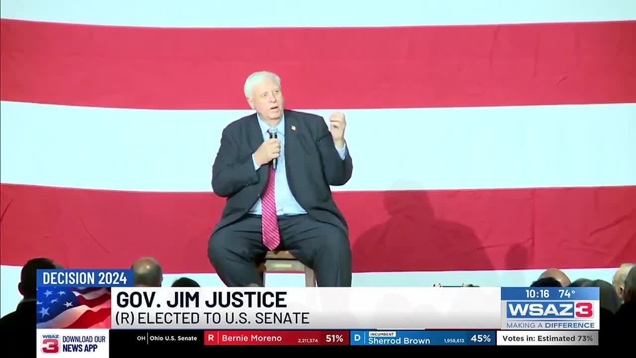 W.Va. Gov. Justice wins U.S. Senate race - YouTube