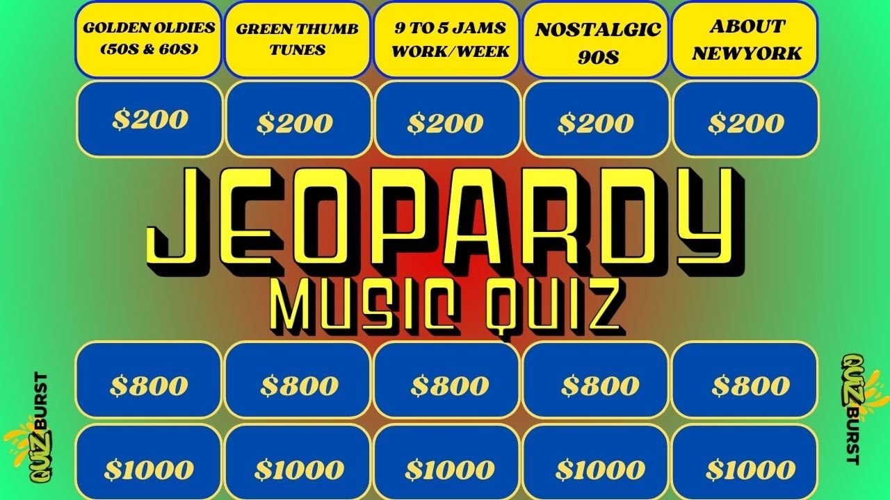 CAN YOU GUESS THE SONG JEOPARDY STYLE MUSIC QUIZ IN 5 SECONDS? - YouTube