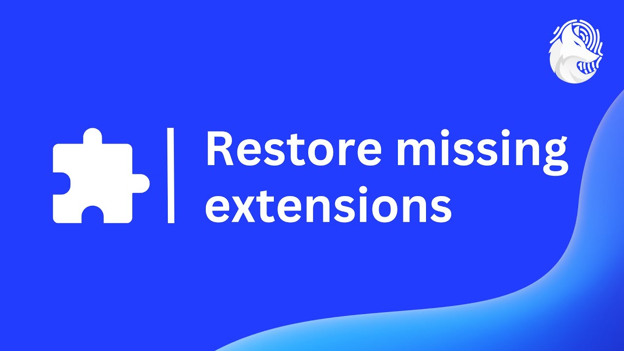 Restore missing extensions | Quick Tutorials - YouTube