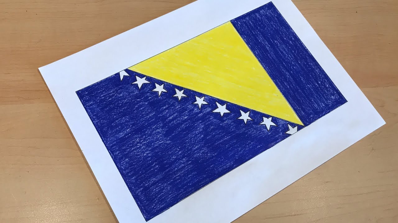 Bosnian & Herzegovinian Flag Drawing 🇧🇦 - YouTube