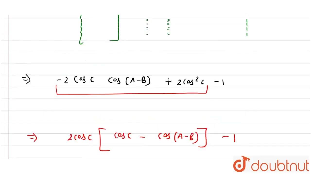 If A+B+C=180^(@), then (cos2A+cos2B+cos2C+1)/(cos A cos B cos C) | CLASS 11 | NONE | MATHS | Dou ...