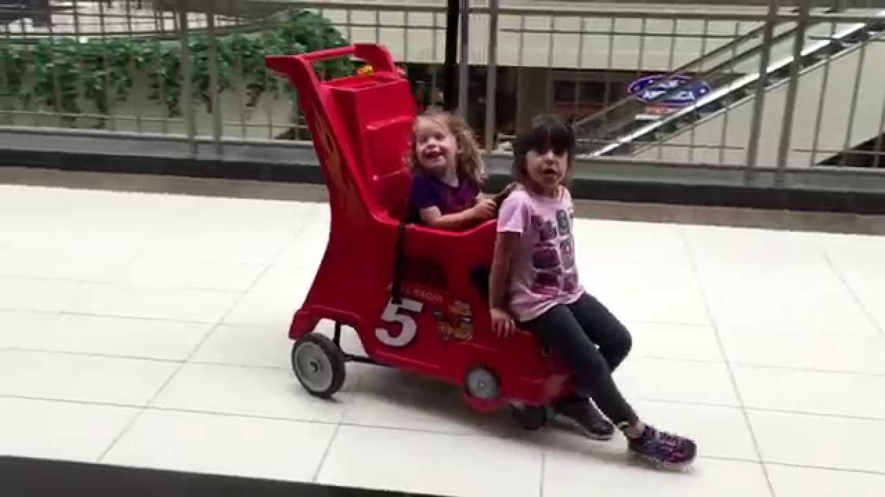 Stroller fun at the mall. - YouTube