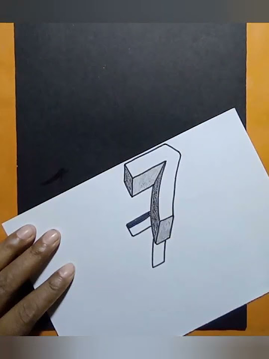 3D floating number 7 drawing #3d trick art #opticalillusion #satisfying ...
