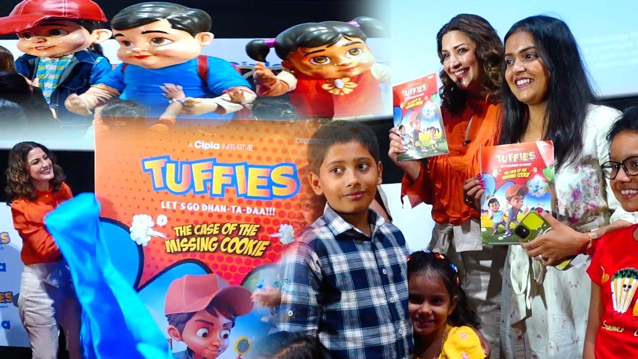 Sonali Bendre looks gorgeous at Launch of TUFFIES | बच्चों के साथ दिखा ...