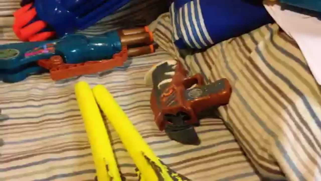 My vintage collection of nerf blasters - YouTube