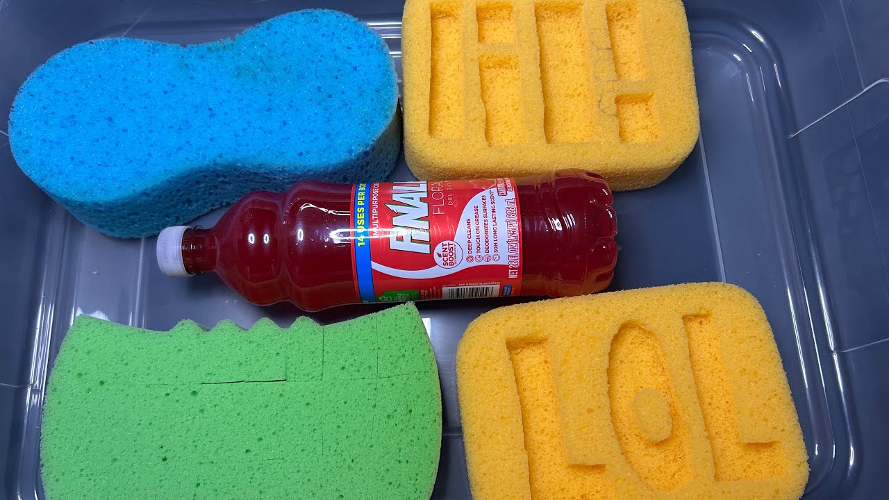 4 Big Sponges X Bottle Of Pink Pinalen 🫧🫧🧽 - YouTube