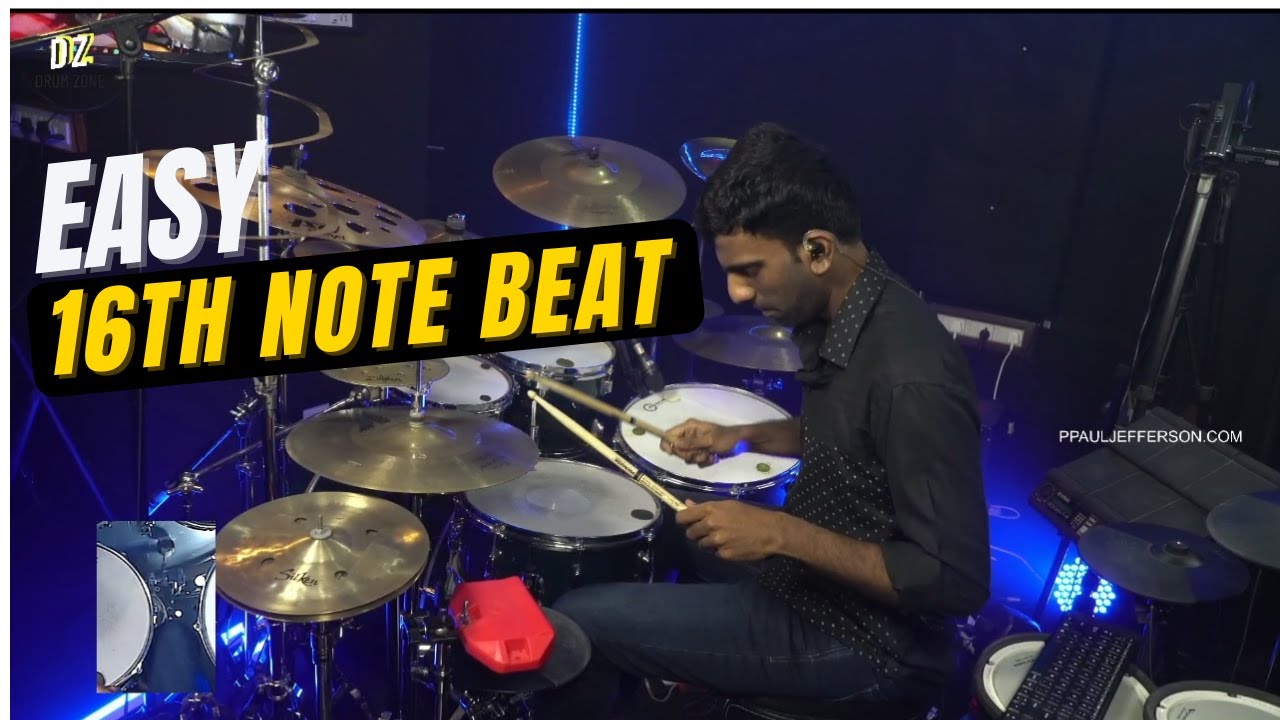 How to Play Basic 16th Note Beat in Drums ? - YouTube