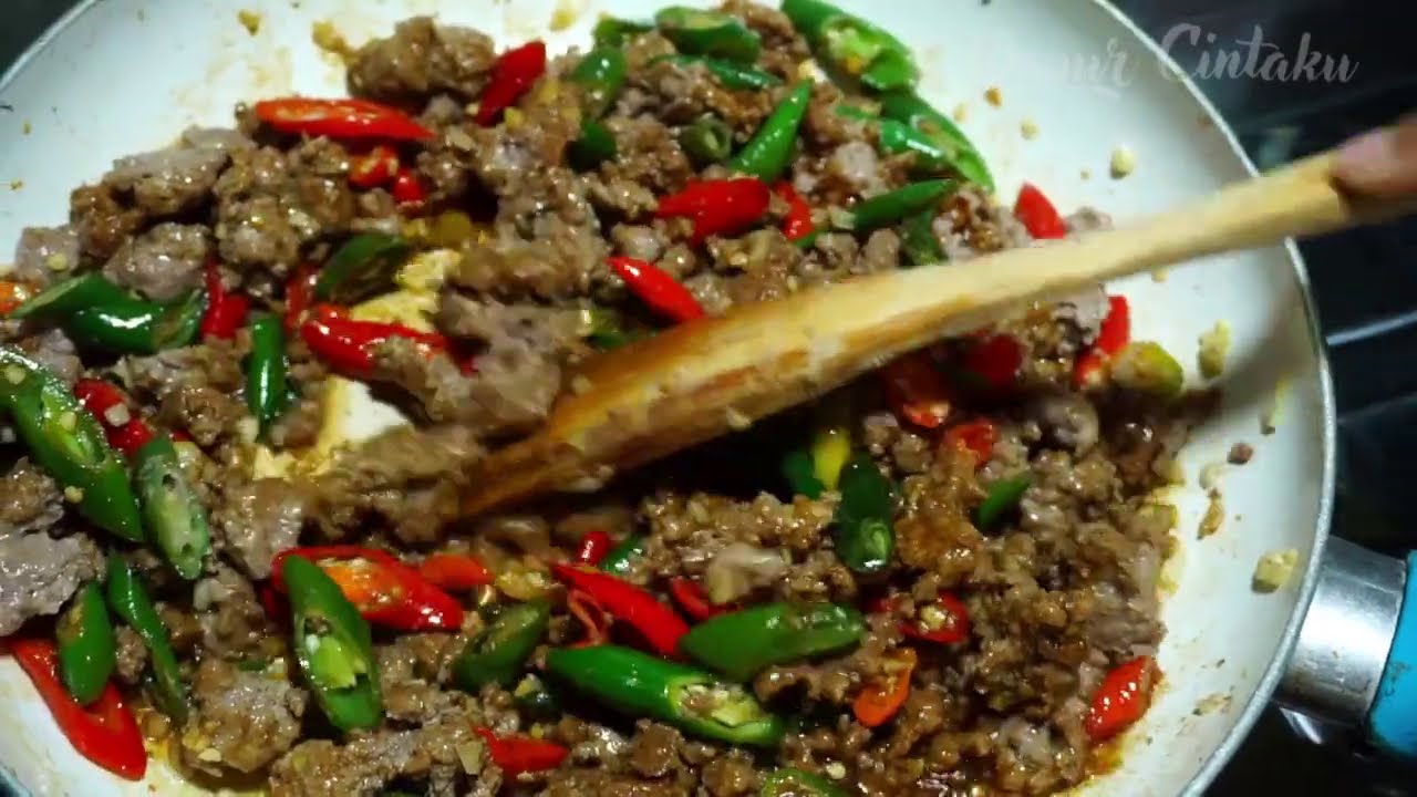ENAK BANGET !! DAGING CINCANG KEMANGI - Daging Cincang Cabe Ijo - DAPUR ...