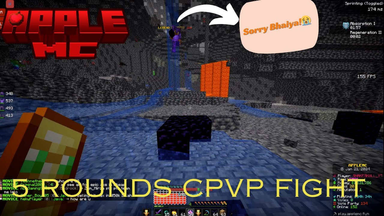A PLAYER CHALLENGED ME 5 TIMES IN CPVP ON APPLE MC DID I DIE? OR HE ...