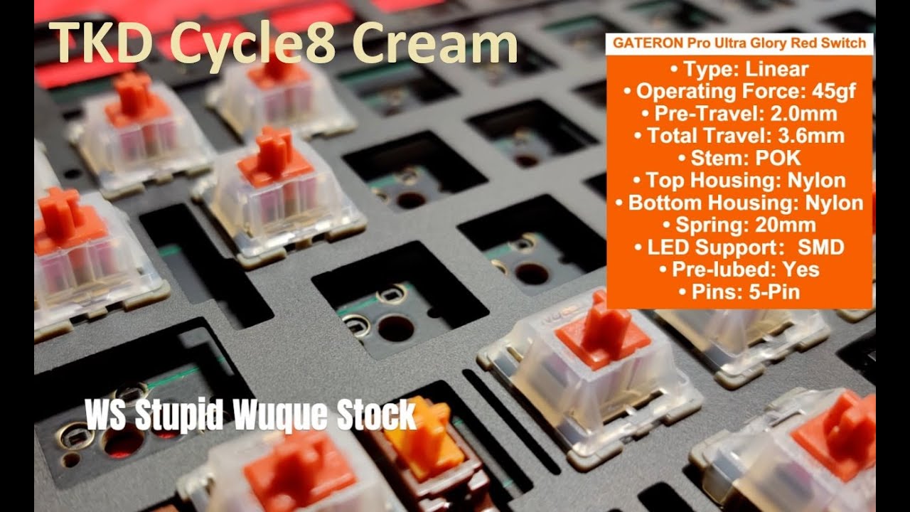 TKD Cycle8 / GATERON Pro Ultra Glory Red Switch / Domikey ABS - YouTube