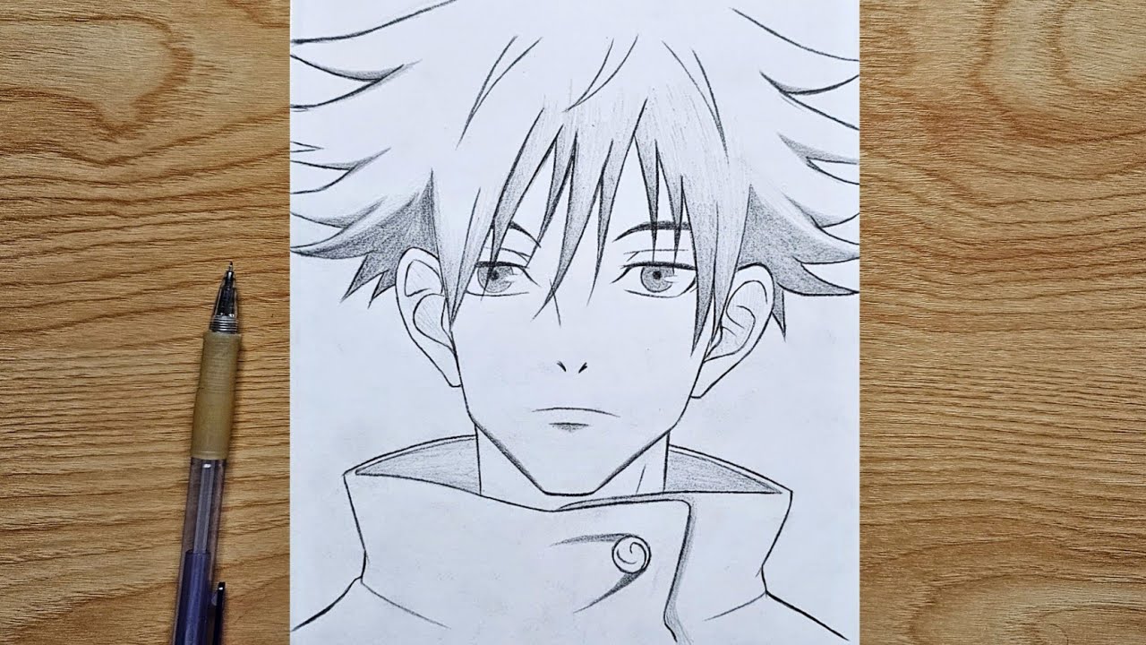 Megumi Fushiguro from Jujutsu Kaisen | Megumi step by step | easy tutorial - YouTube