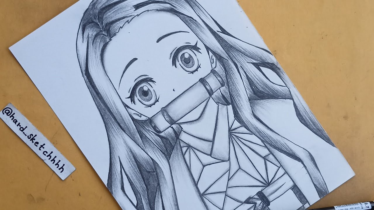 Easy drawing || How to draw Nezuko Kamado♥️ (Demon slayer) || Anime ...