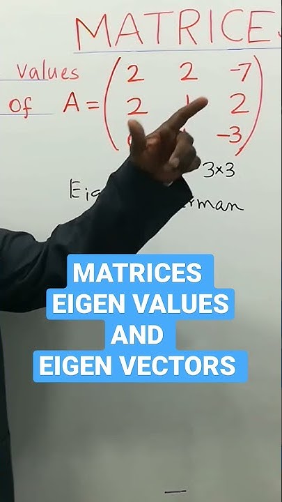 Matrices Subject EIGEN VALUES and EIGEN VECTORS Engineering Maths Subject - YouTube