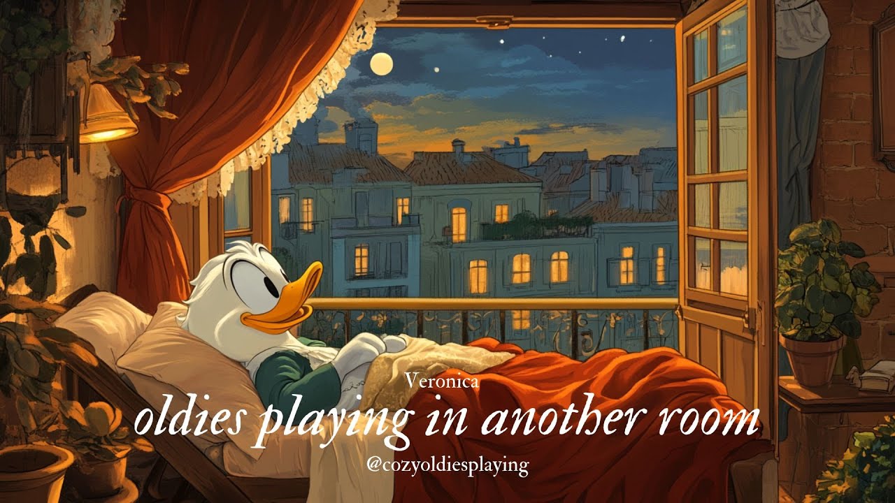 1950s cozy night 🌙🎶 vintage oldies playing from another room for relaxation & sleep ambience ...