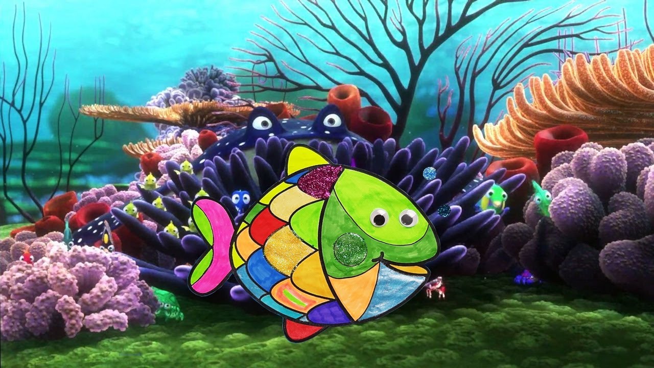 Coloring a Fish - Colorful Glitter Fish - Coloring Pages - YouTube