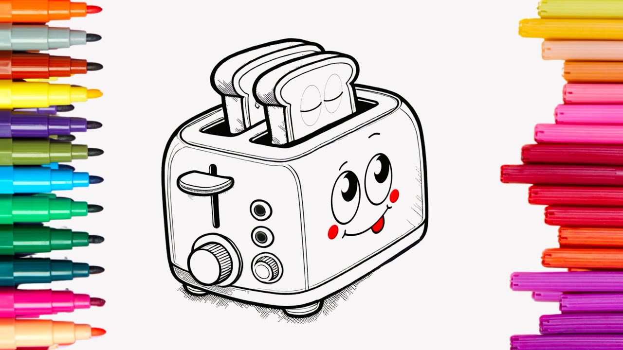 Let's Color a Toaster with Rainbow Colors | Fun and Easy Coloring ...