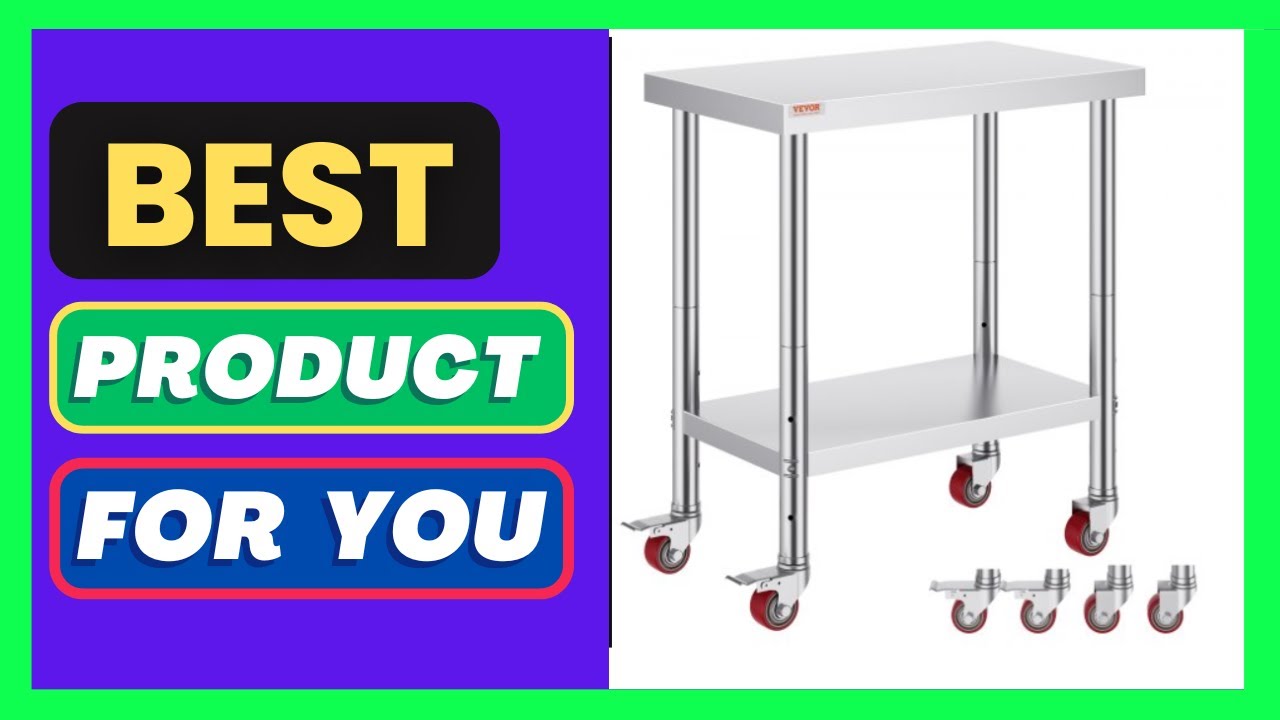 👇 VEVOR 30x18x34 Inch Stainless Steel Work Table 3-Stage Adjustable ...