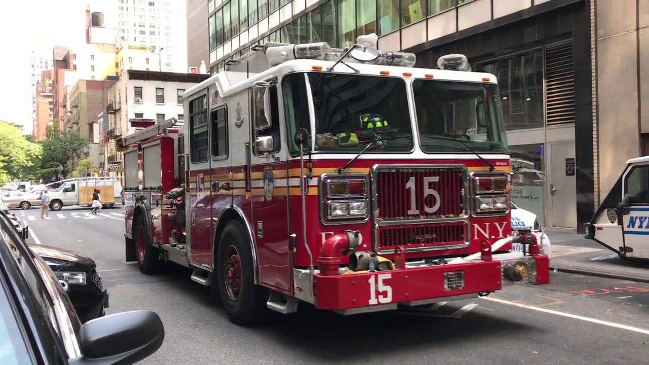FDNY ENGINE 15 ARRIVING, AT FDNY ENGINE 8 QUARTERS FOR PRESIDENTIAL ...