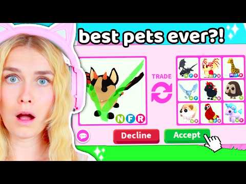 Trading For TOP 10 MOST Valued PETS In Adopt Me..