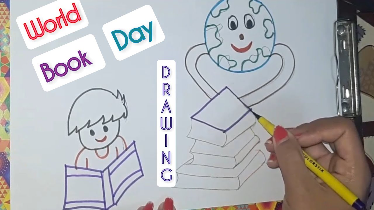 World Book Day Drawing | Easy world book day poster | World book day ...