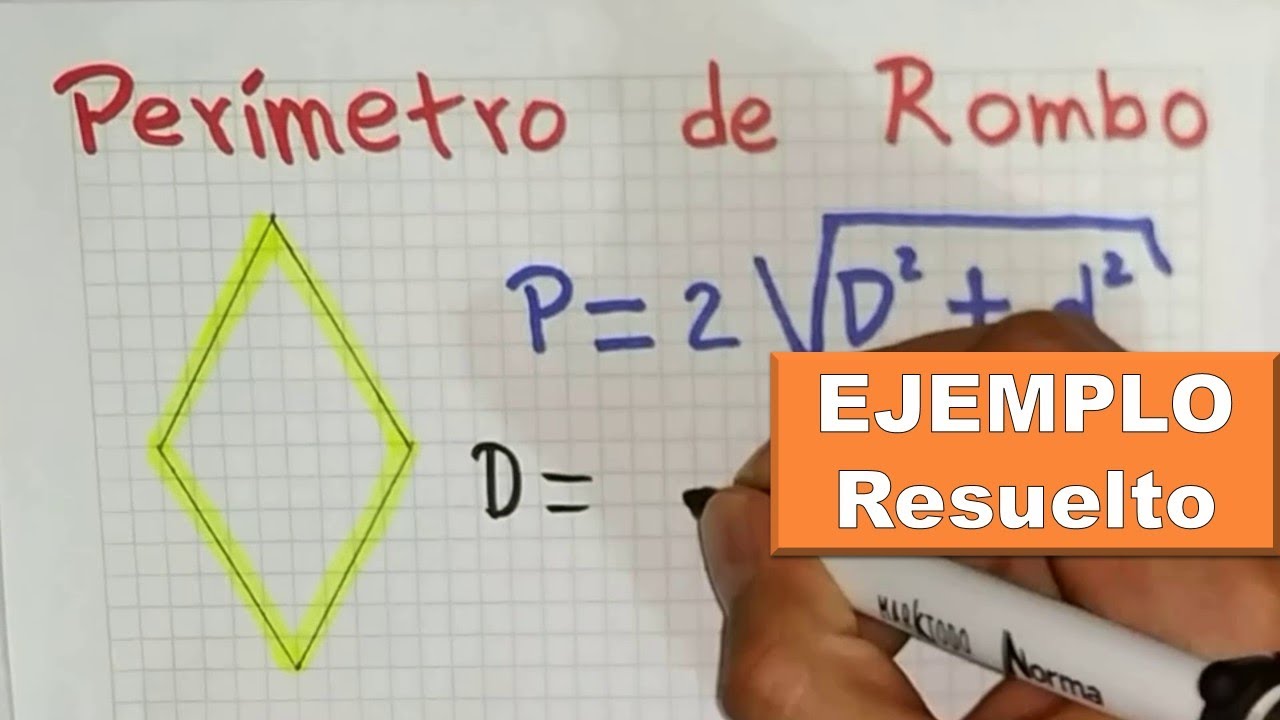 PERIMETRO de un ROMBO 🔹 con sus DIAGONALES - YouTube
