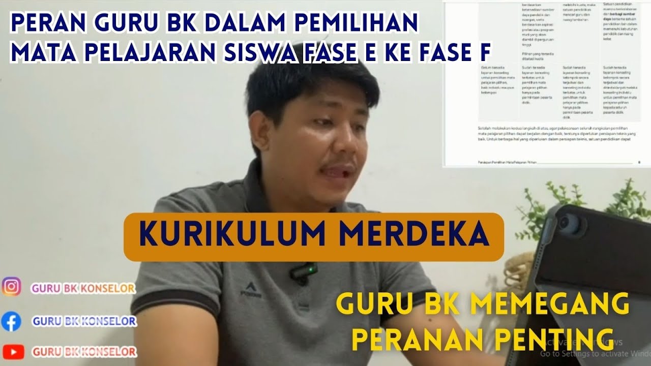 Peran Guru BK dalam Pemilihan Mata Pelajaran Siswa Fase E ke Fase F ...