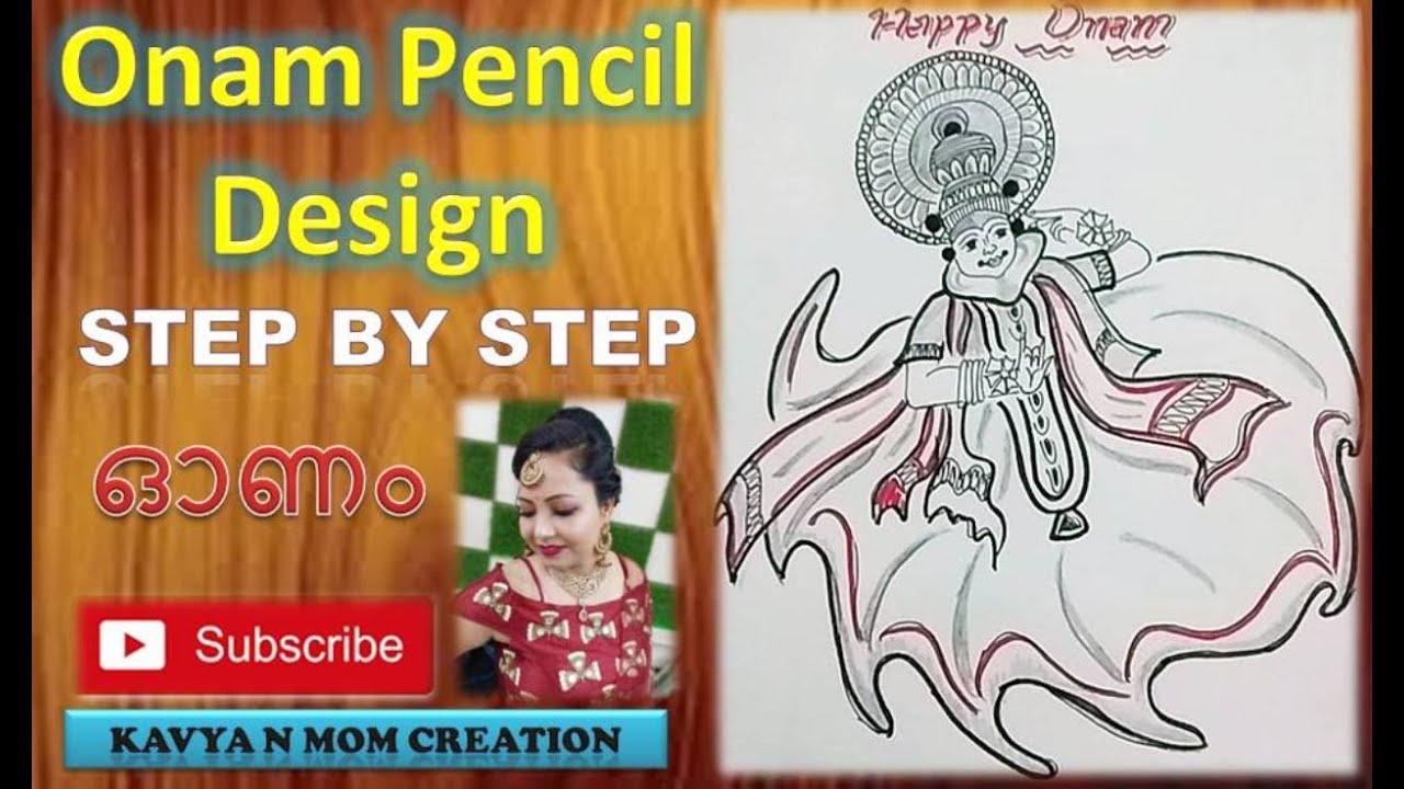 Onam Pencil Drawing | How to Draw Onam Step by Step | Onam Drawing ...