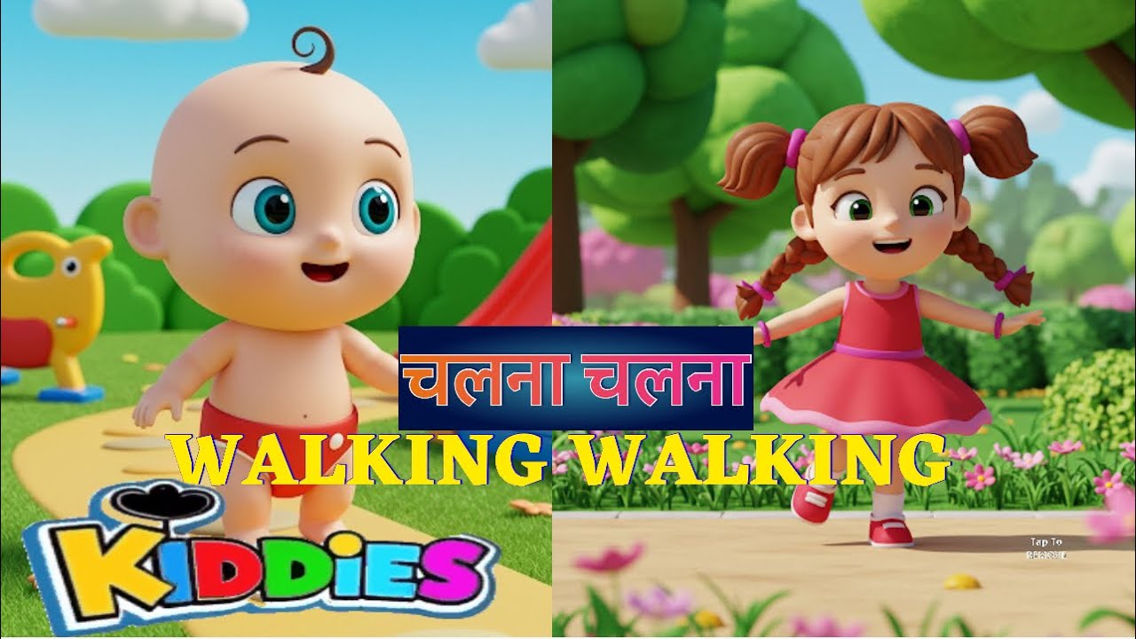 Walking Walking Hop Hop | Fun Action Song for Kids | Kiddies Learning ...