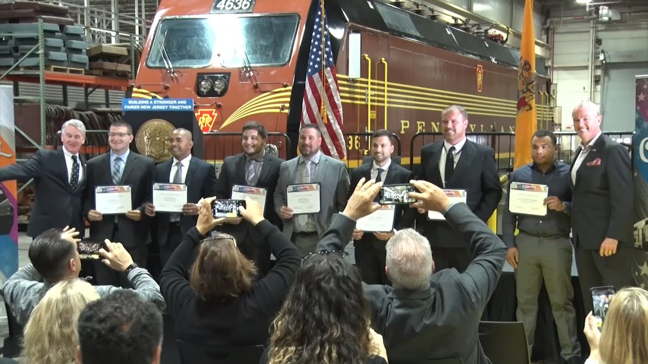 Seven new train engineers join the depleted ranks at NJ Transit - YouTube