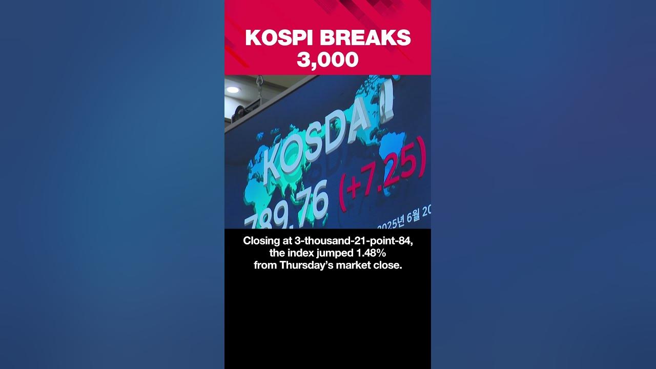 Benchmark KOSPI breaks 3,000 for first time in 42 months - YouTube