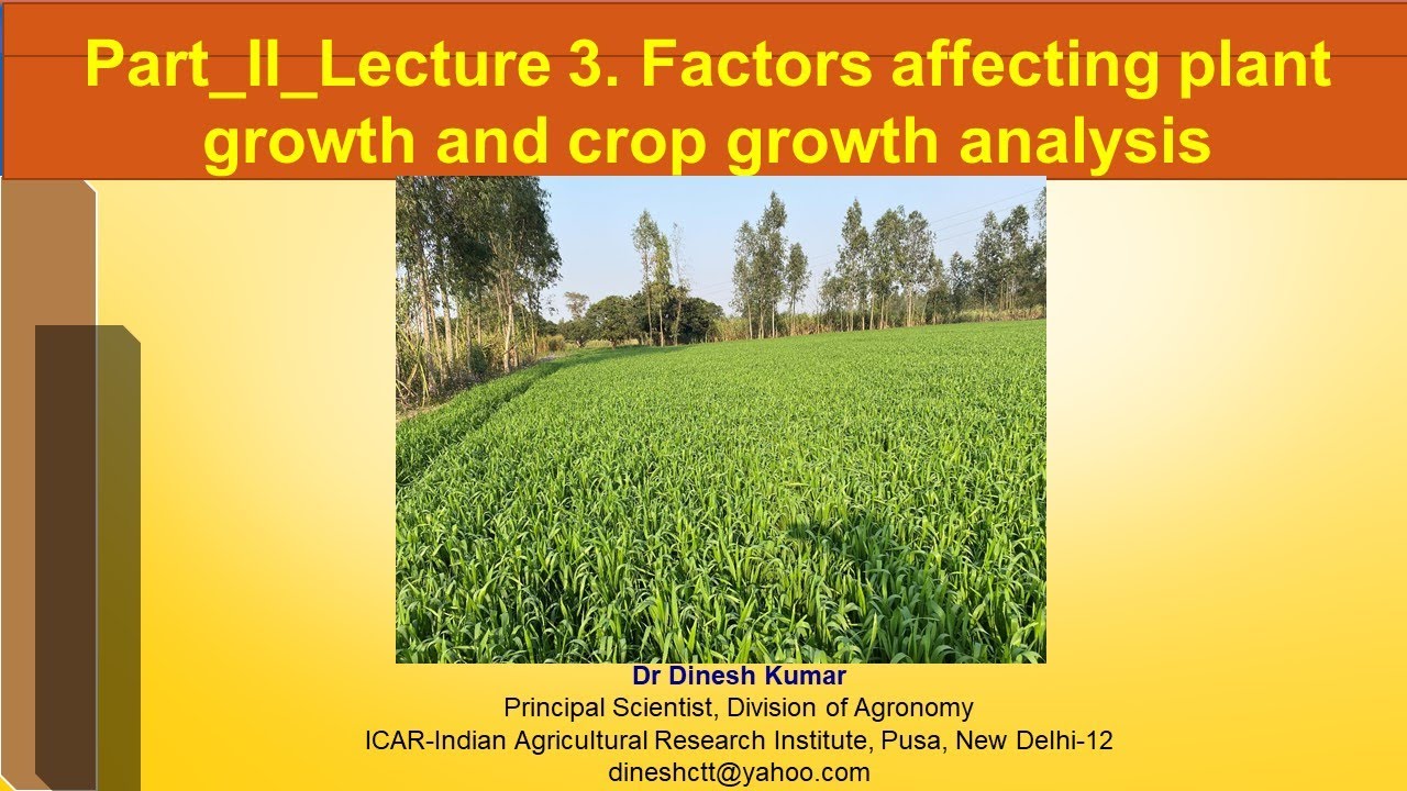 Lecture3 Ag501 Part II Factors affecting plant growth 22 03 2022 - YouTube
